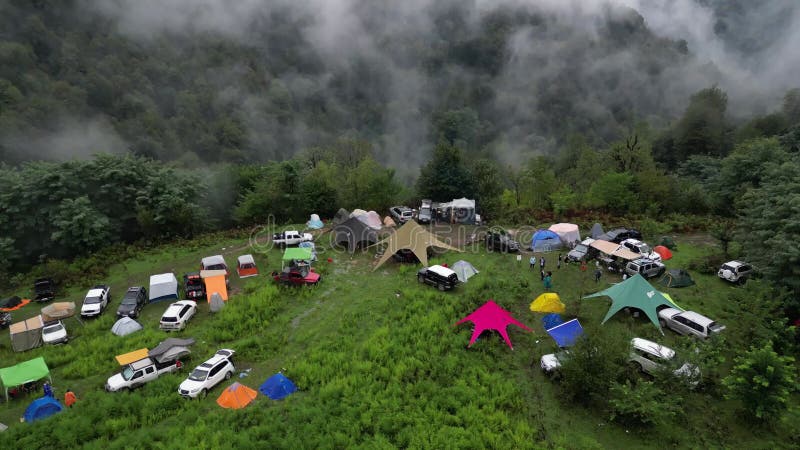 Drone View of Camping in the Forest in Gilan, Iran Stock Video - Video ...