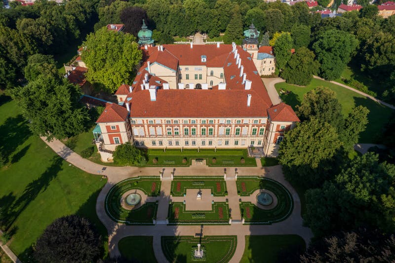 Drone View of Castle in Lancut Stock Image - Image of castle, museum ...