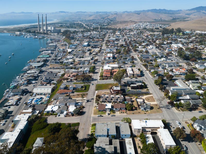 Drone View of the City of Morro Bay, California Stock Photo - Image of ...
