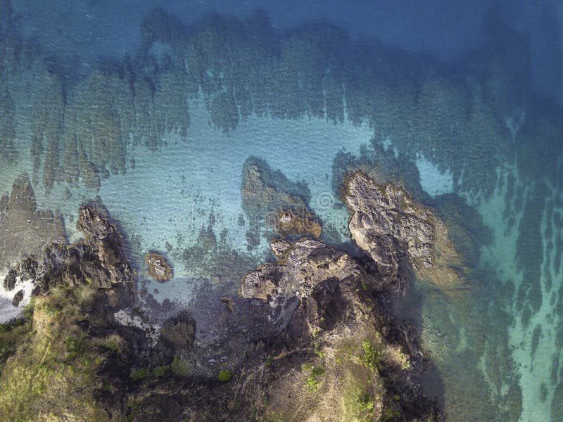 Drone View of Cliffs in Front of the Ocean Stock Photo - Image of blue ...
