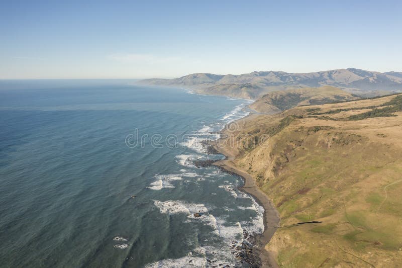 Drone View of Cliffs and Ocean at the Lost Coast in Northern California ...