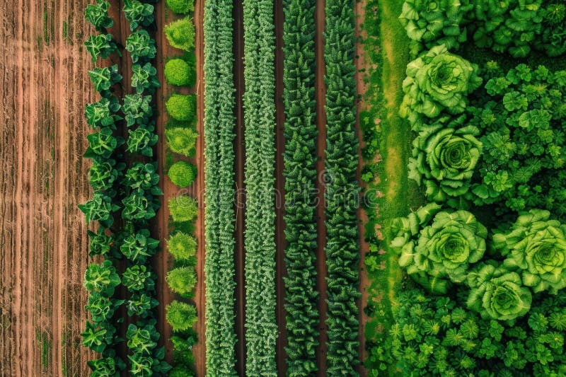 Drone View of Crop Rotation Layout, Emphasizing Sustainable Farming ...
