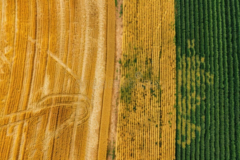 Drone View of Crop Rotation Layout, Emphasizing Sustainable Farming ...