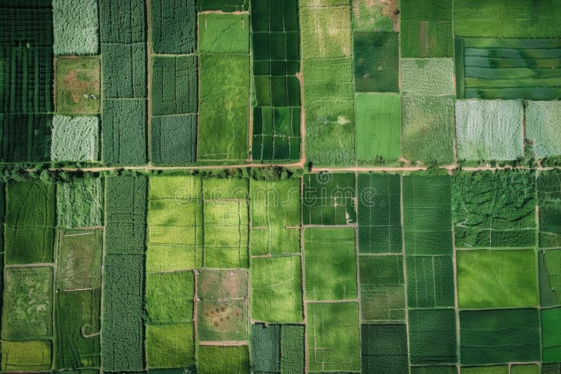 Drone View of Crop Rotation Layout, Emphasizing Sustainable Farming ...