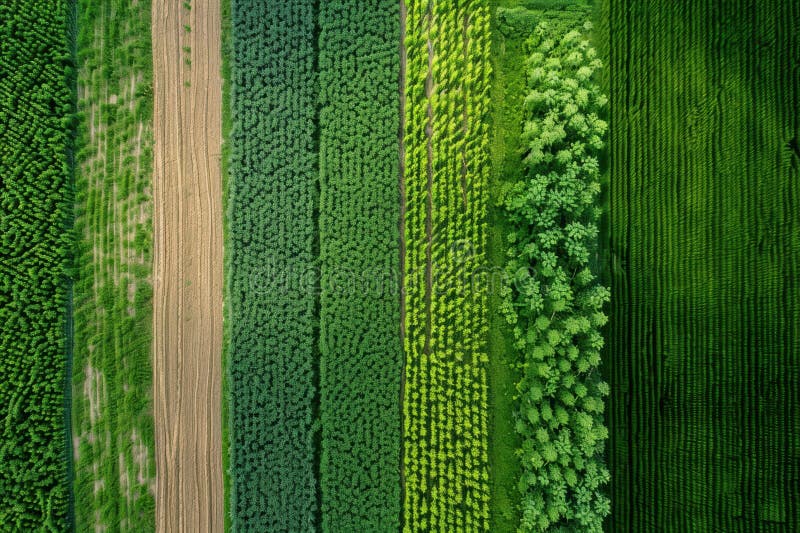 Drone View of Crop Rotation Layout, Emphasizing Sustainable Farming ...