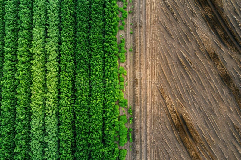Drone View of Crop Rotation Layout, Emphasizing Sustainable Farming ...