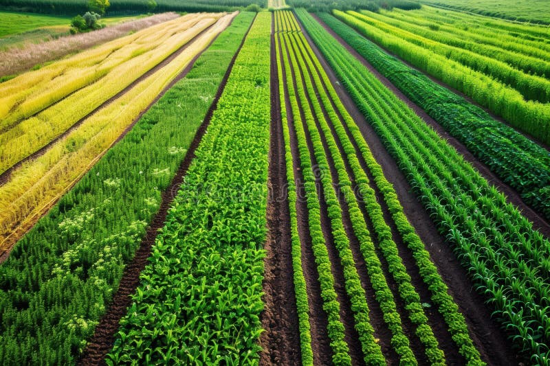 Drone View of Crop Rotation Patterns, Showcasing Sustainable Farming ...