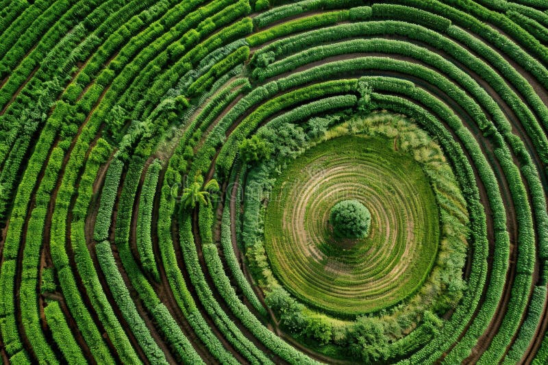 Drone View of Crop Rotation Patterns, Showcasing Sustainable Farming ...
