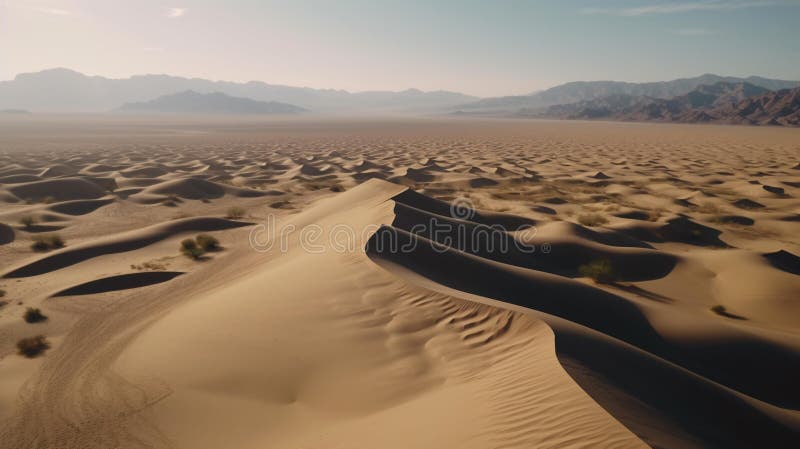 Drone View of Dry Desert Generative Ai Stock Illustration ...