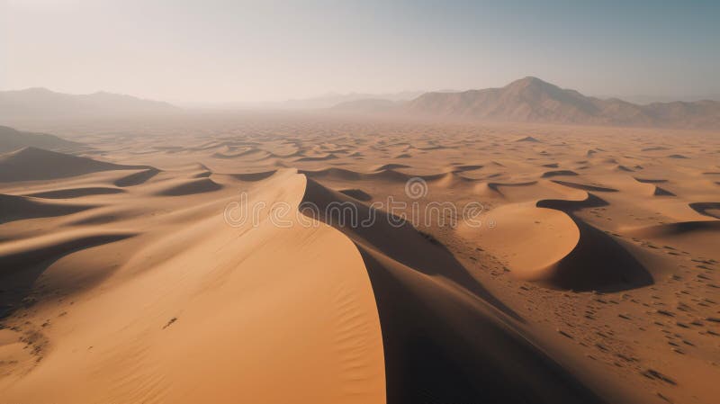 Drone View of Dry Desert Generative Ai Stock Illustration ...