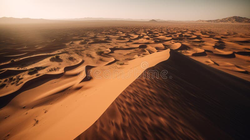 Drone View of Dry Desert Generative Ai Stock Illustration ...