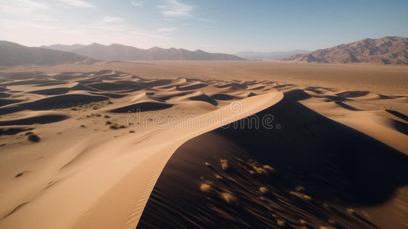 Drone View of Dry Desert Generative Ai Stock Illustration ...