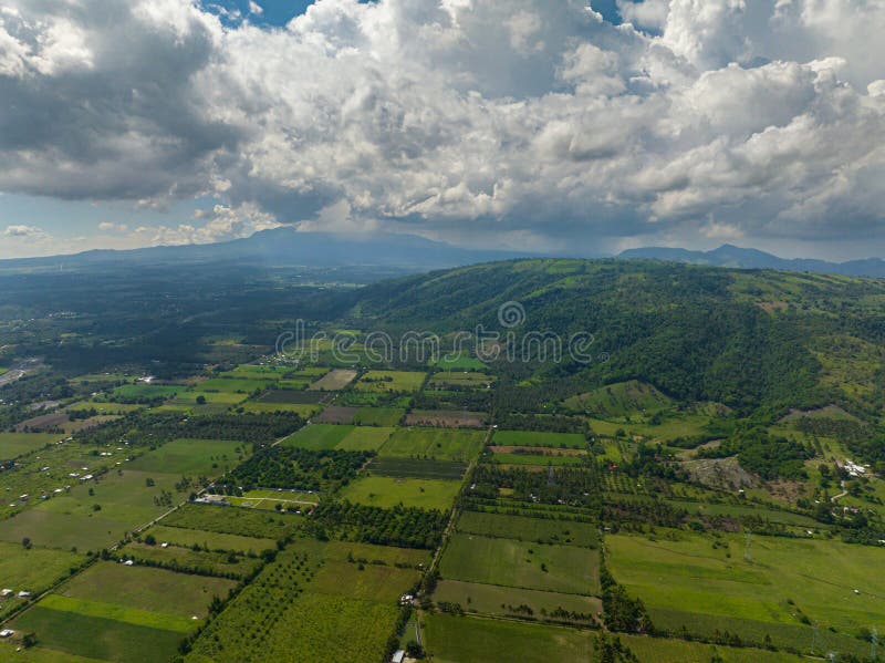 Drone View of Farmland in Tropical Mountain. Philippines. Stock Image ...