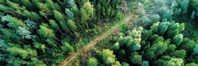Drone View of a Forest Clearing Covered in Plastic Showcasing the ...
