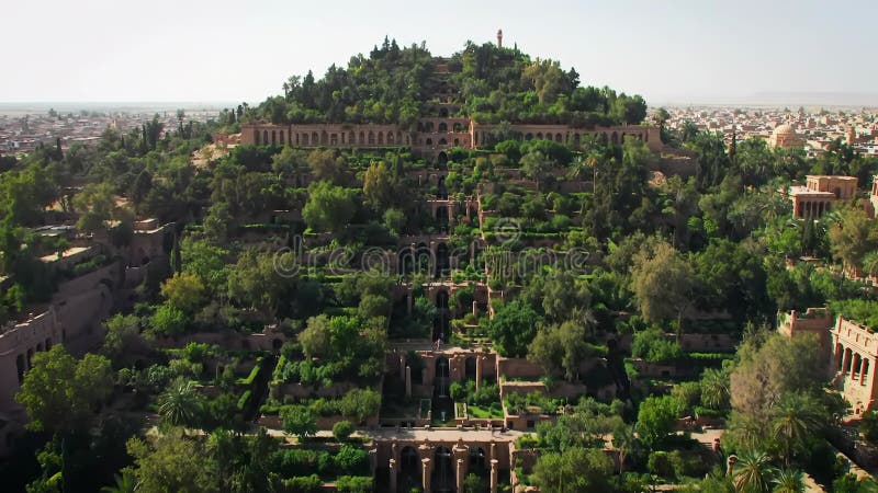 Drone View of the Hanging Gardens of Babylon Stock Video - Video of ...