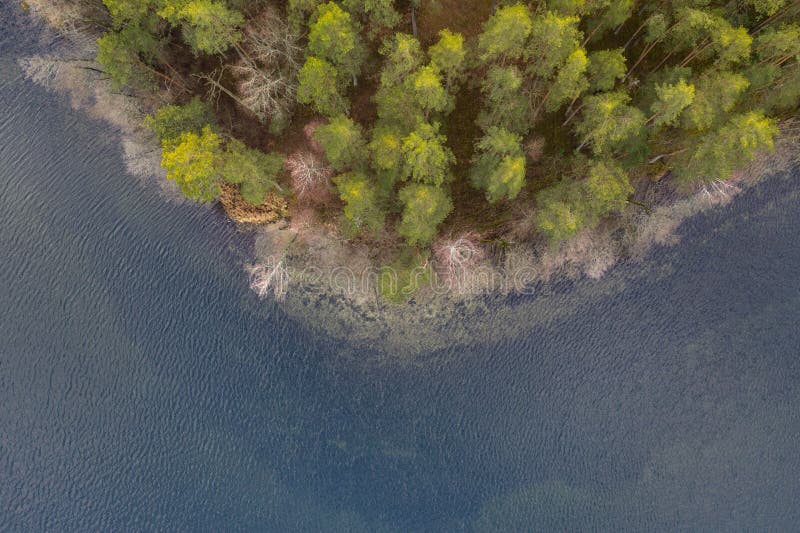 Drone view of lake shore stock photo. Image of height - 178472386