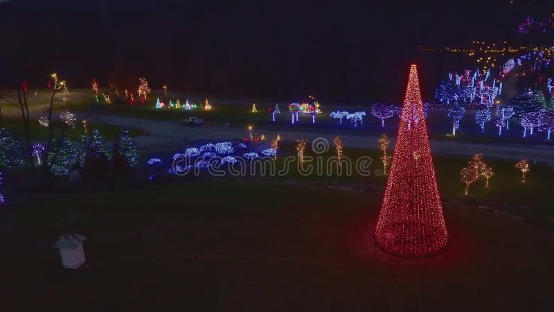 Drone View of a Large Christmas Display, with Many Colored Led Lights ...