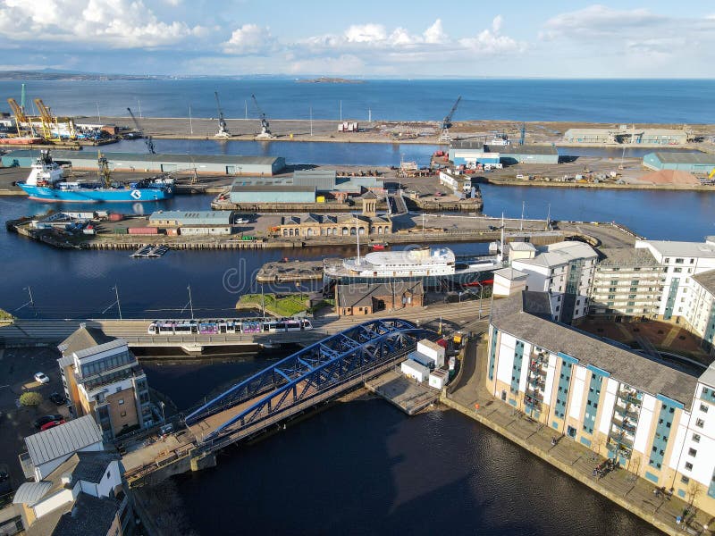 Drone View at Leith Near Edinburgh in Scotland Stock Photo - Image of ...