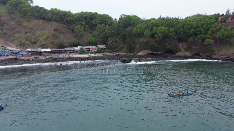 Drone View of Menganti Beach, Kebumen, Central Java, Indonesia ...