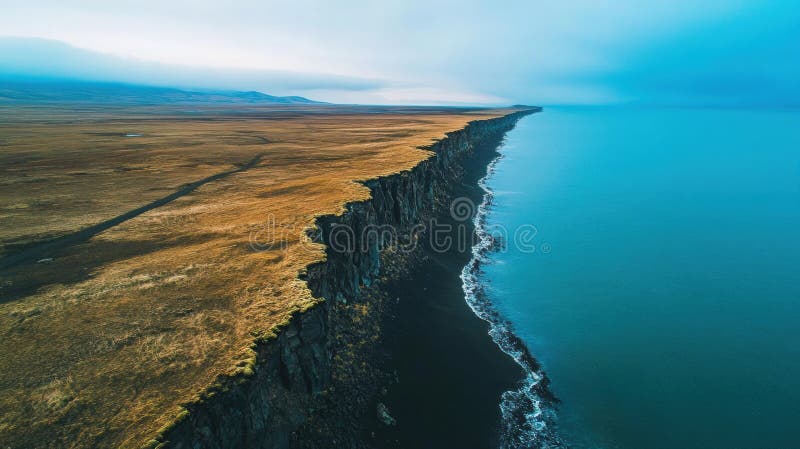 Drone View of the Mid-Atlantic Ridge Fault Line in Iceland Stock ...