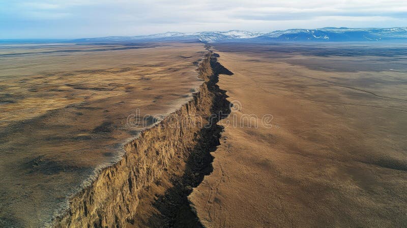 Drone View of the Mid-Atlantic Ridge Fault Line in Iceland Stock ...