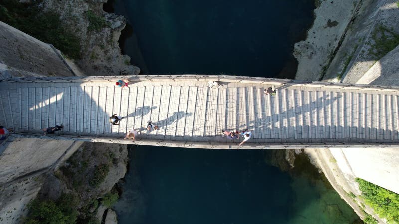 Aerial Mostar Bridge stock photo. Image of mosque, islam - 245924798