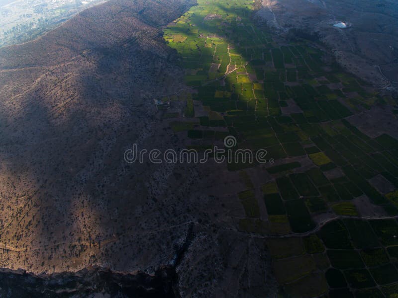 Arid Land, Fields, Mountains and Canyons Stock Photo - Image of ariel ...