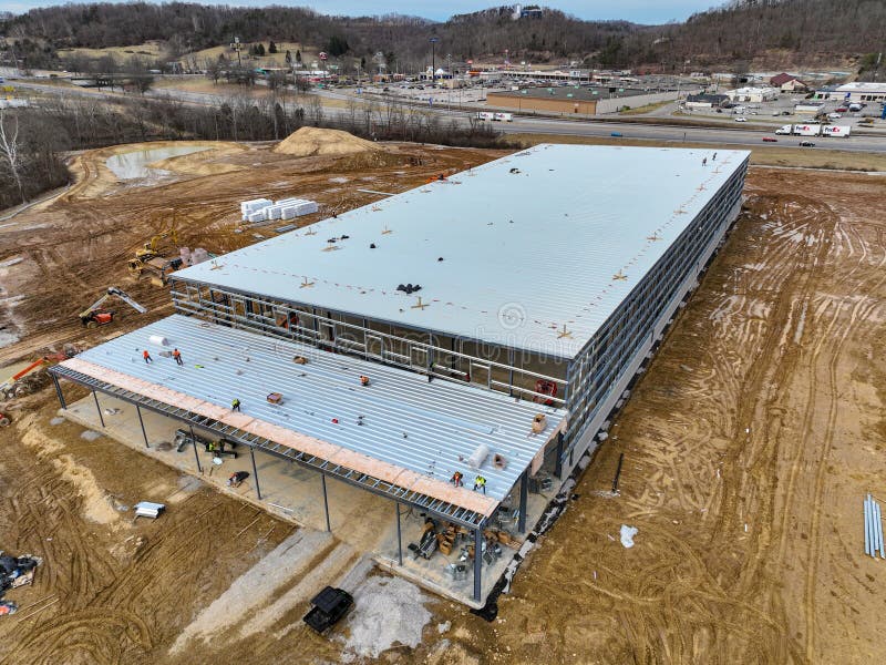 Bird S-eye View of the Foundational Groundwork of a Vast Industrial ...