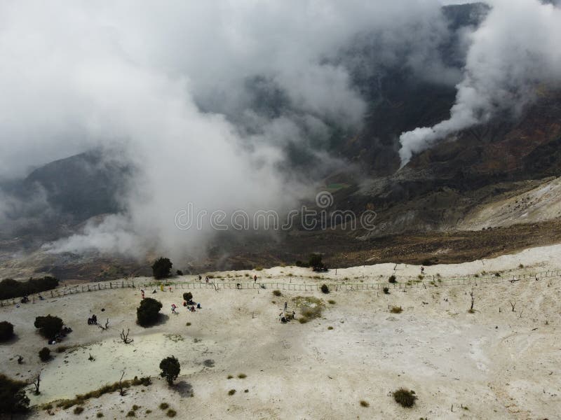 The Drone View of Papandayan Mountain in Garut Regency Stock Photo ... The Drone View of Papandayan Mountain in Garut Regency Stock Photo ...