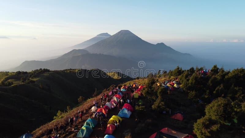 The Drone View of Prau Mountain in Wonosobo Regency Stock Video - Video ...