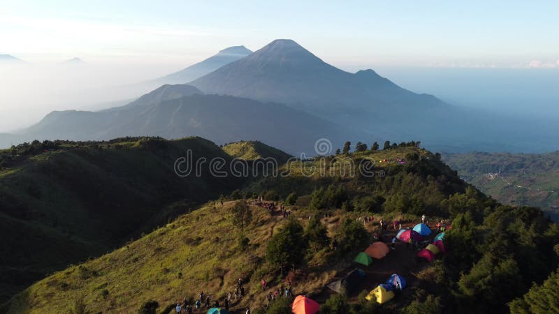 The Drone View of Prau Mountain in Wonosobo Regency Stock Video - Video ...