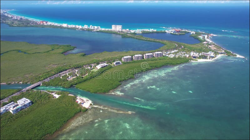 Aerial.view of Punta Nizuc, Cancun Stock Footage - Video of coastal ...