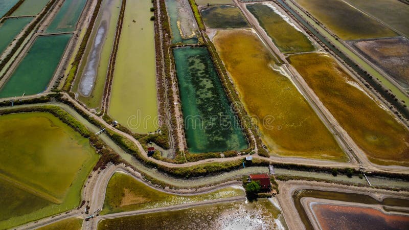 Salt Fields in Thailand, Asia, Seen from Above Stock Photo - Image of ...