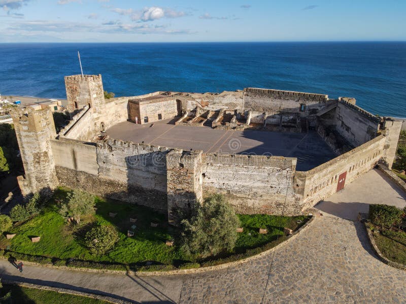 Drone View at Sohail Castle on Fuengirola, Spain Stock Photo - Image of ...