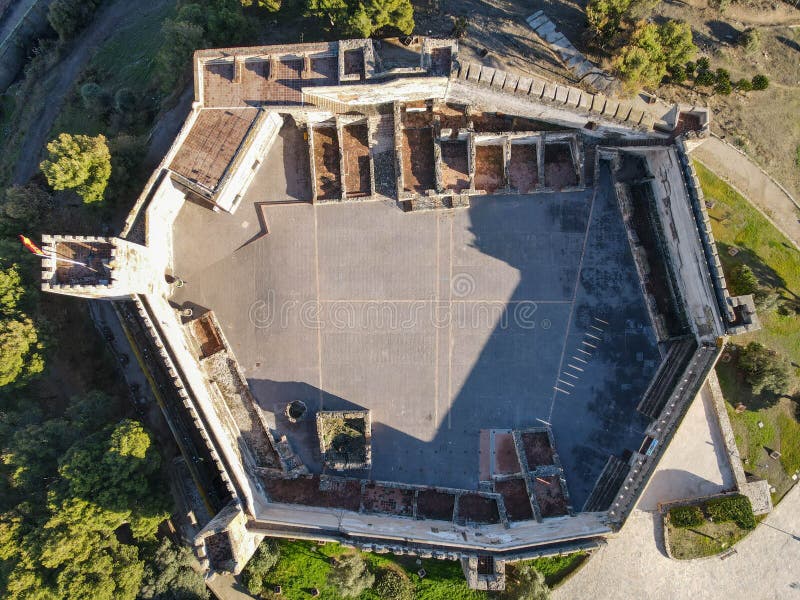 Drone View at Sohail Castle on Fuengirola, Spain Stock Image - Image of ...