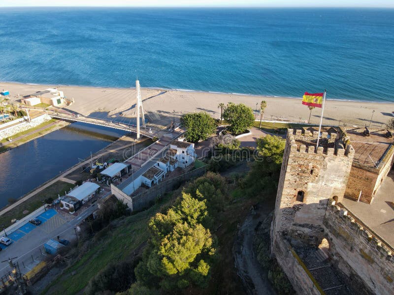 Drone View at Sohail Castle on Fuengirola, Spain Stock Photo - Image of ...