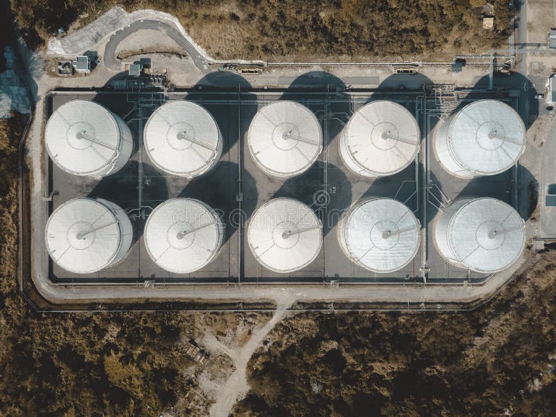 Drone View of Storage Tank in the Forest Stock Photo - Image of ...