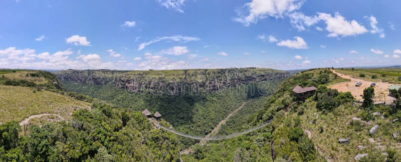 Drone View at the Suspension Bridge on Oribi Gorge, South Stock Image ...
