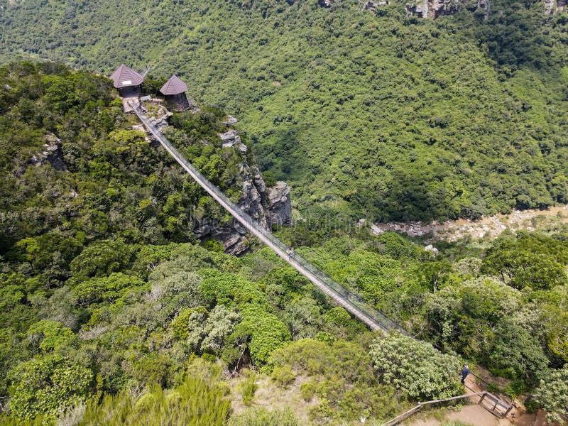 Drone View at the Suspension Bridge on Oribi Gorge, South Stock Image ...