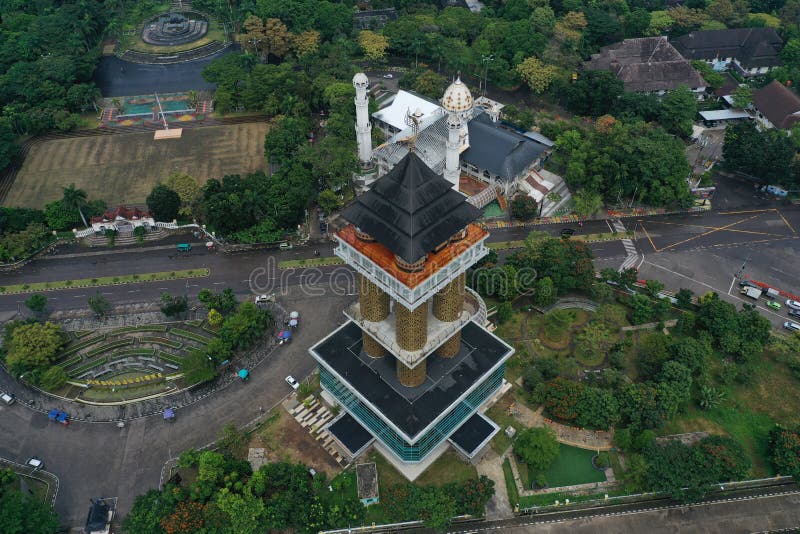 Drone View Tower Sabilungan Bandung, West Java, Indonesia Stock Image ...
