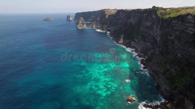 Nusa Penida Showing Turquoise Water and Dramatic Cliffs Stock Footage ...