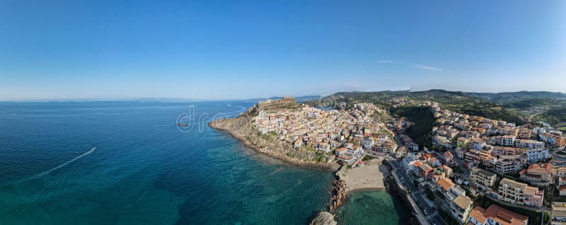Drone View at the Village of Castelsardo on Sardinia, Italy Stock Photo ...