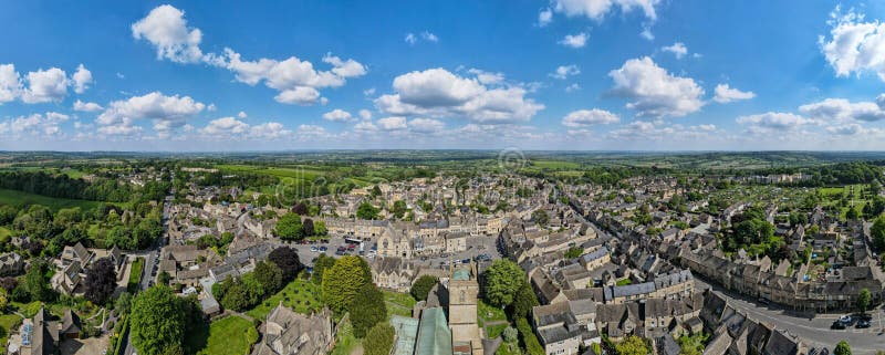 Drone View at the Village of Stow on the Wold in England Stock Photo ...