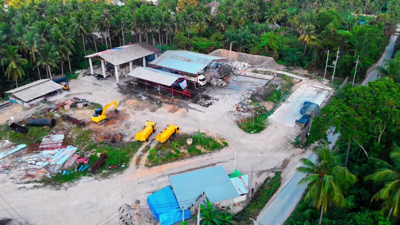 Drone View: Waste Sorting Center on Landfill. Explore Waste Management ...