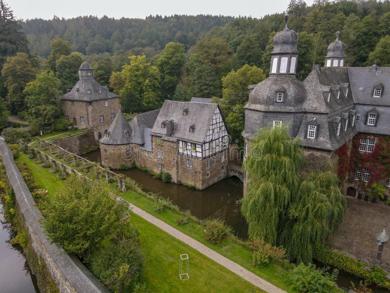 Drone View at Watercastle Crottorf in Germany Stock Photo - Image of ...