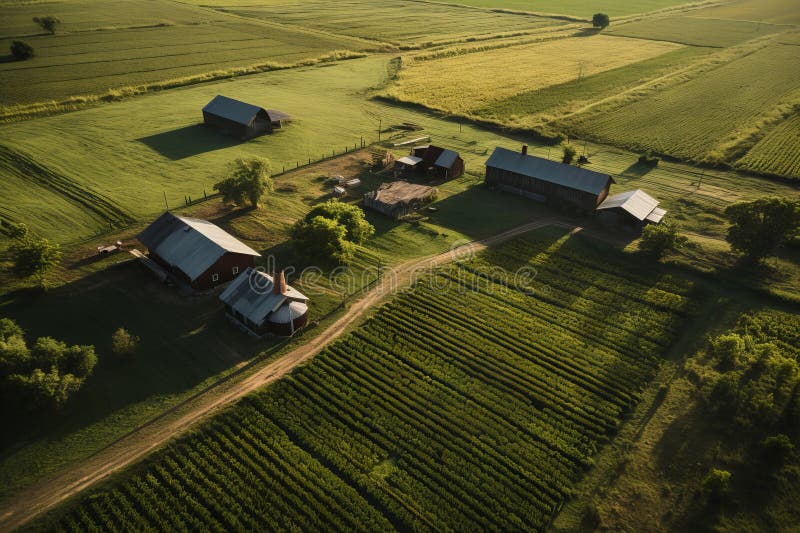 Drone View of Well Maintained Farm Practices Stock Illustration ... Drone View of Well Maintained Farm Practices Stock Illustration ...