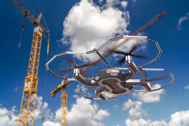 Drone Voando No Céu Do Dia Com Uma Câmera De 4 K Foto de Stock - Imagem ...