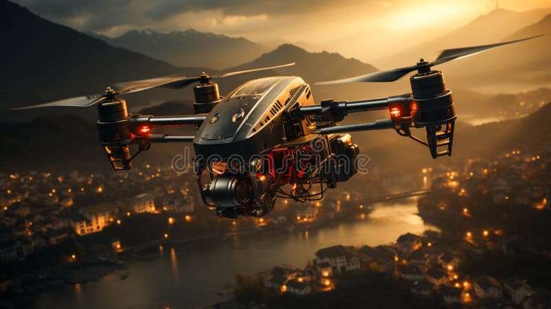 Drone War Many Military Copter Drones in Battlefield Stock Photo ...