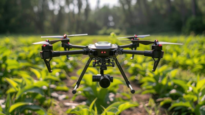 Drones in Agriculture. Unmanned Quadcopter in an Agricultural Field ...