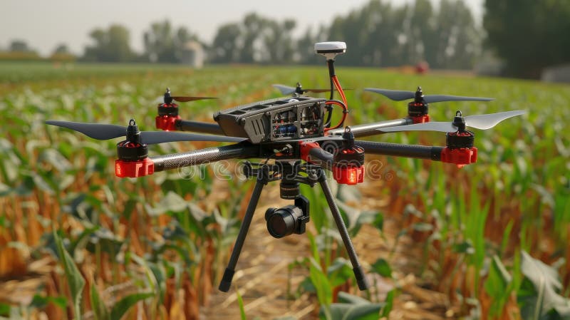 Drones in Agriculture. Unmanned Quadcopter in an Agricultural Field ...